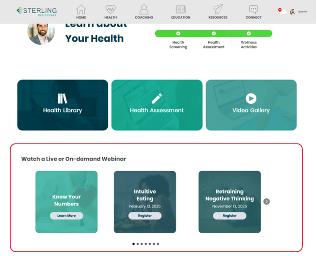 How do I get credit for participating in a Sterling Wellness webinar?